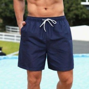 SHEIN | Swim | Swim Trunks Mens Drawstring 32 Waist Shorts Blue Swimsuit | Poshmark